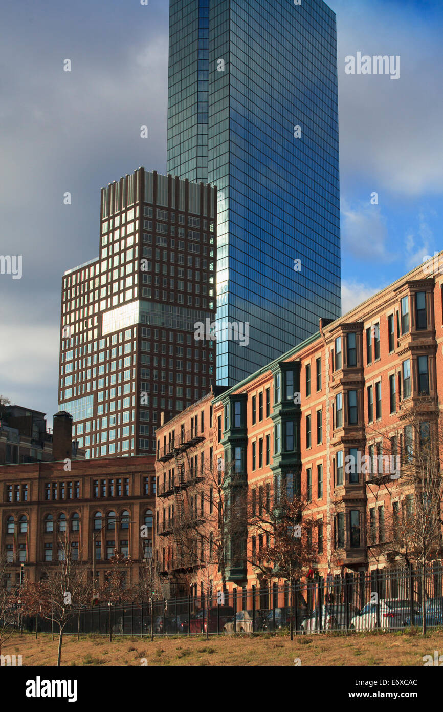 Clarendon building and the John Hancock Tower, Clarendon Street, Berkeley Street, Boston ...
