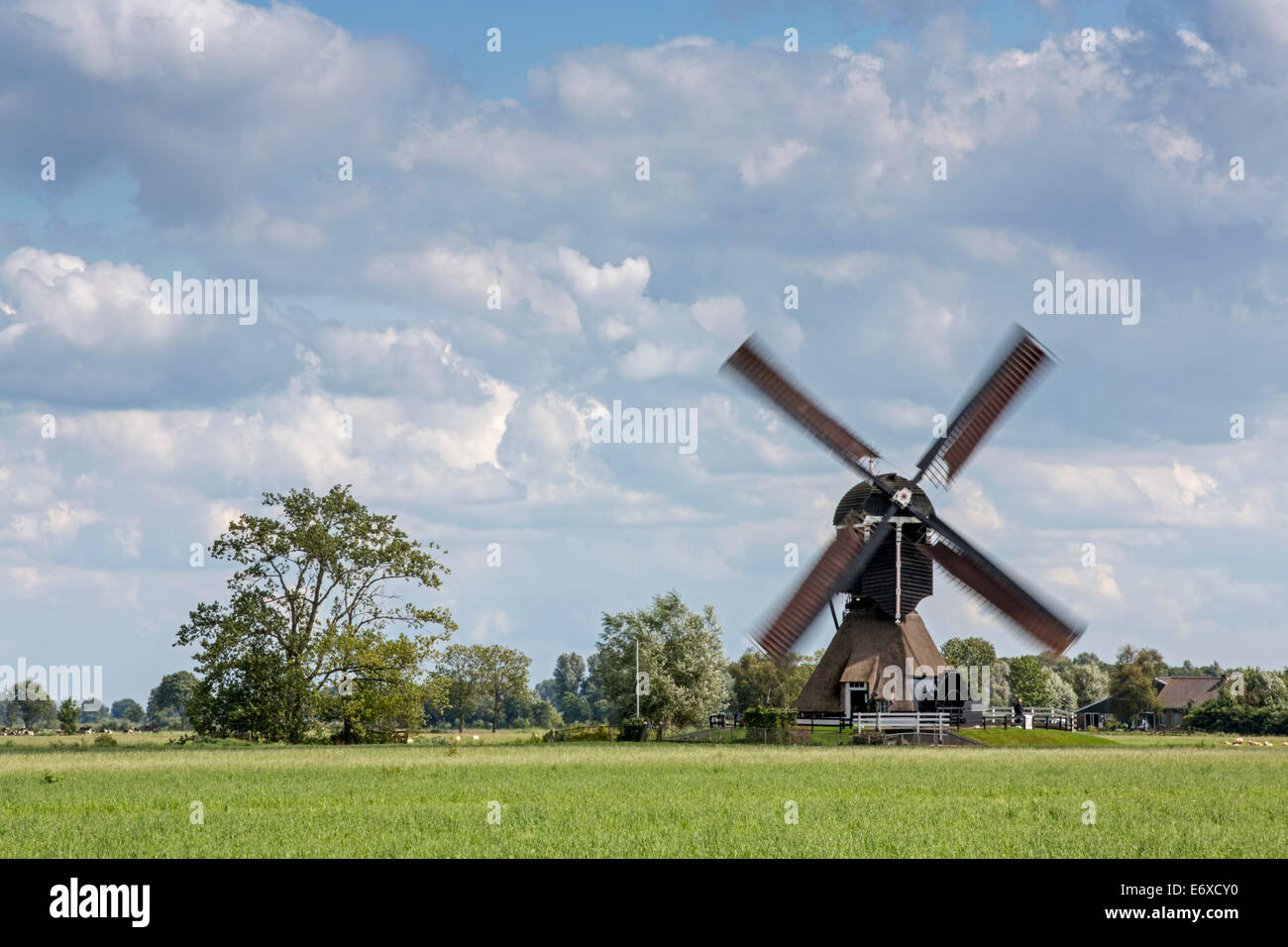 Netherlands, Streefkerk, Windmill turning Stock Photo - Alamy