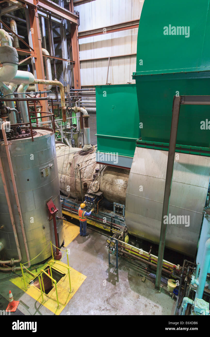 Engineer in gas turbine electric power plant exhaust gas and ...