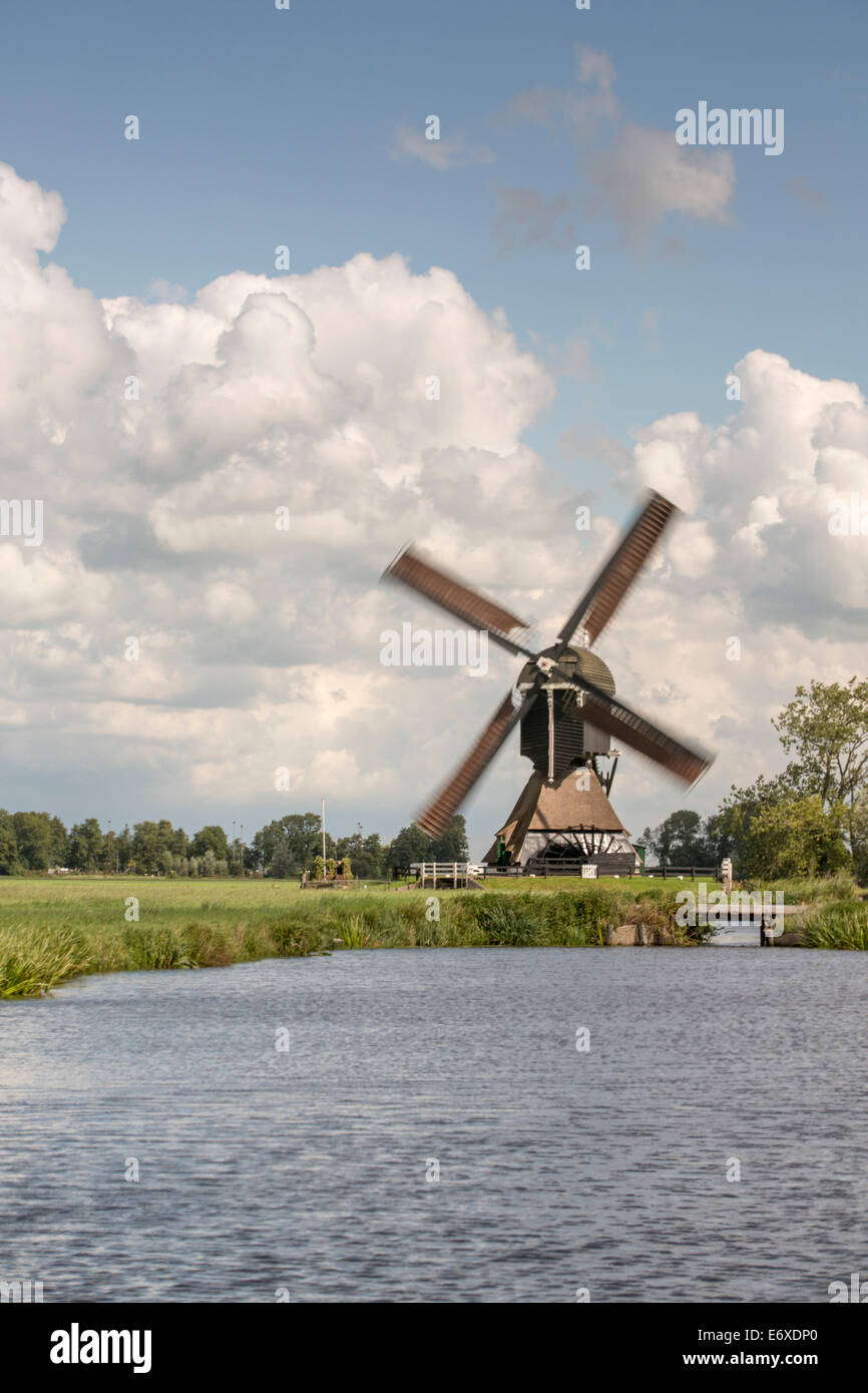 Netherlands, Streefkerk, Windmill turning Stock Photo - Alamy