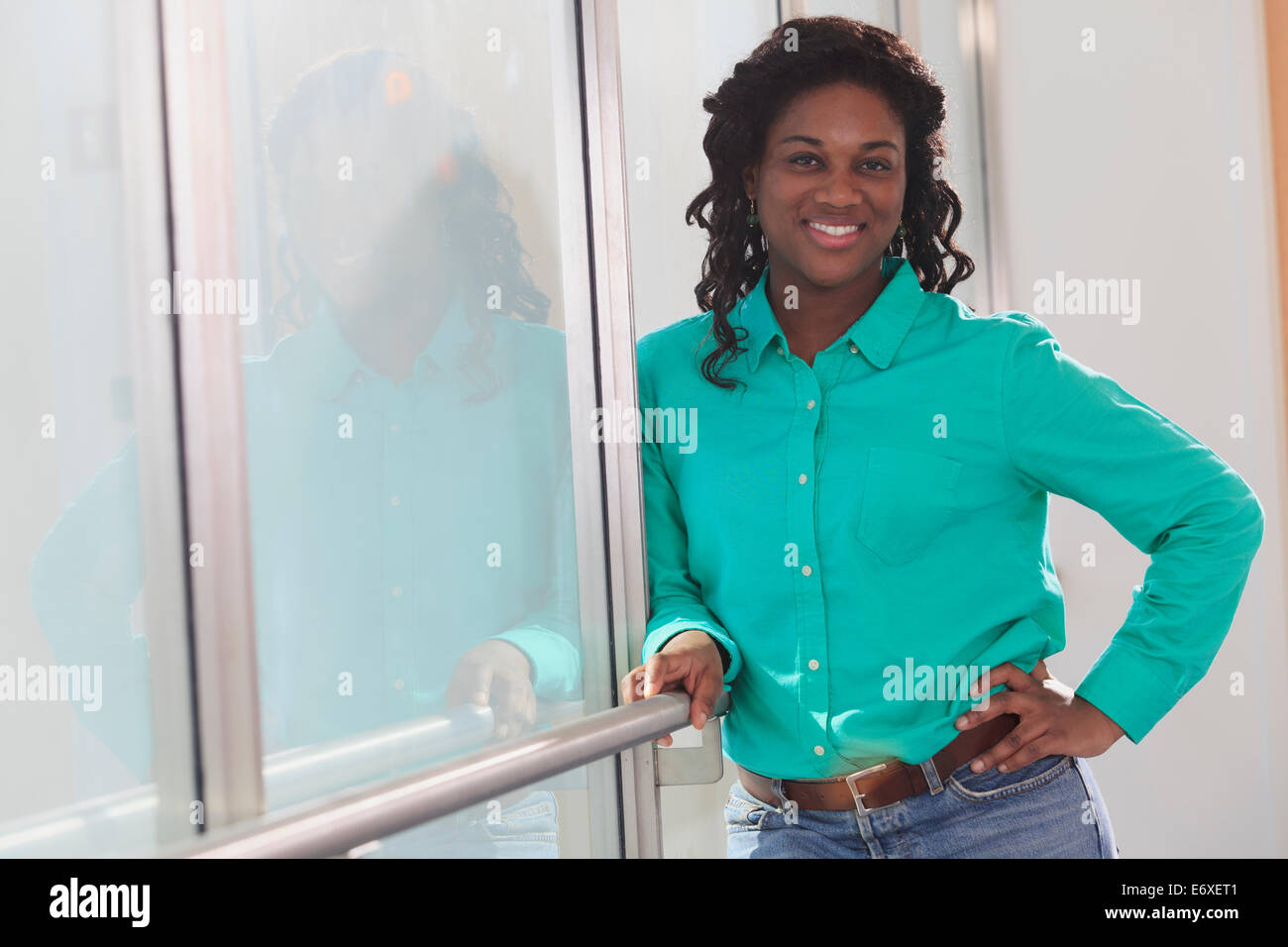 Portrait of an engineering student smiling Stock Photo - Alamy