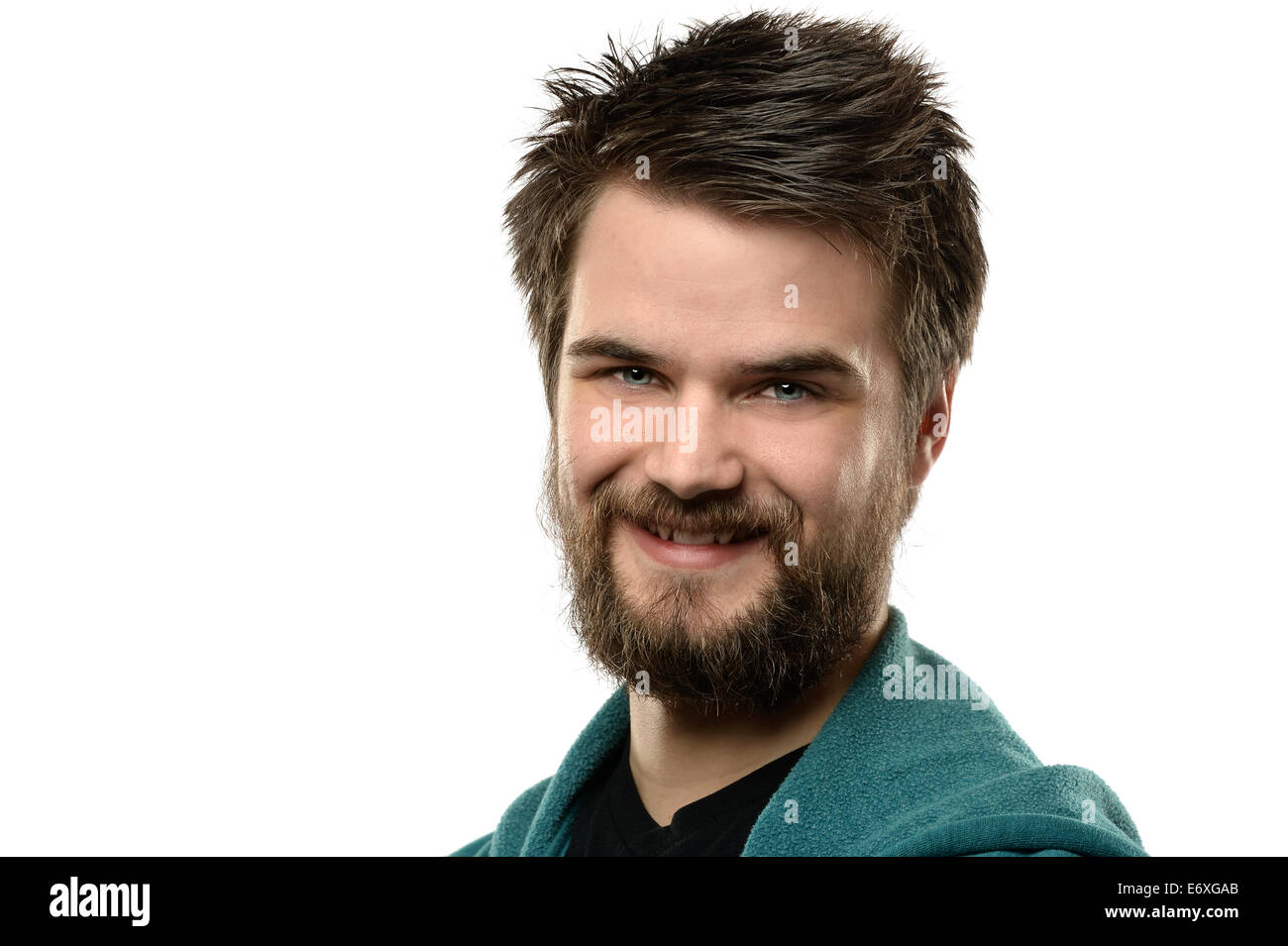 Young man smiling isolated over white background Stock Photo - Alamy
