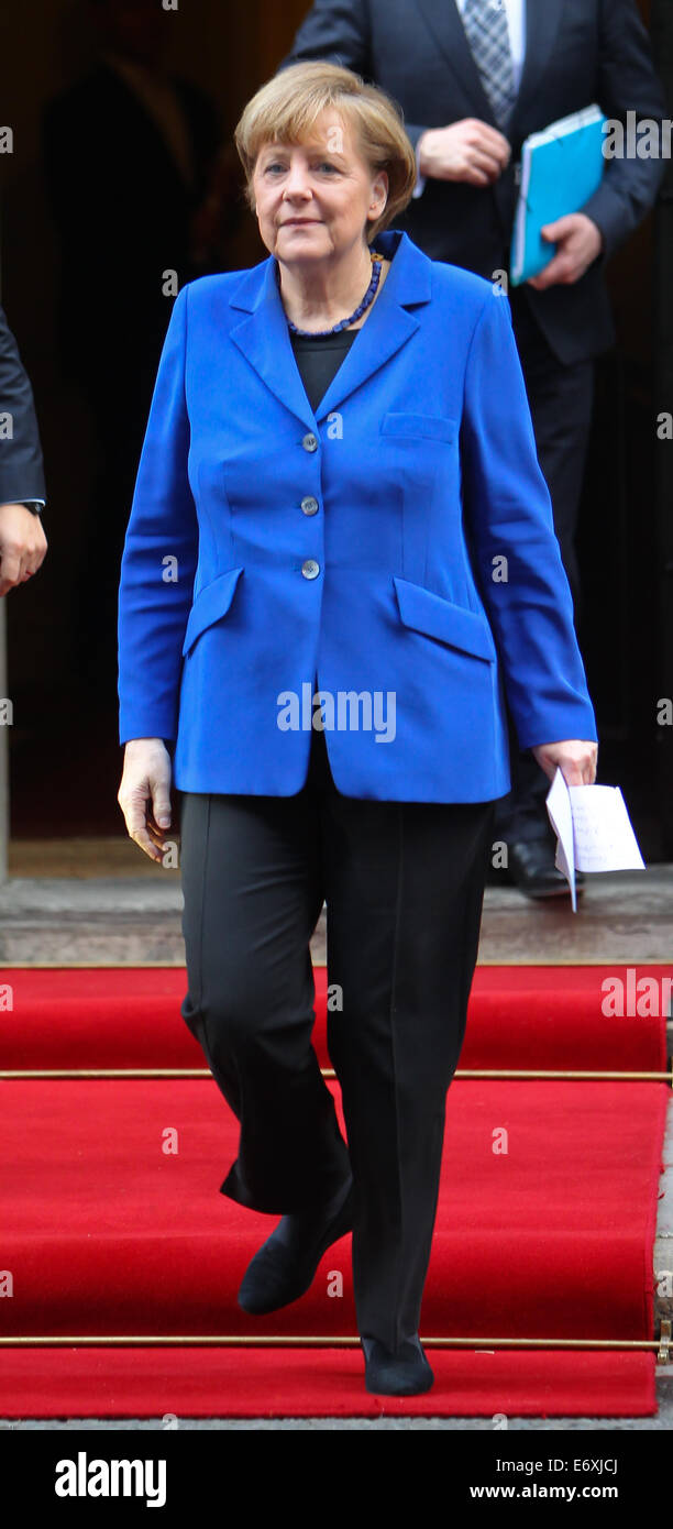 German Chancellor Angela Merkel leaving 10 Downing Street after meeting ...