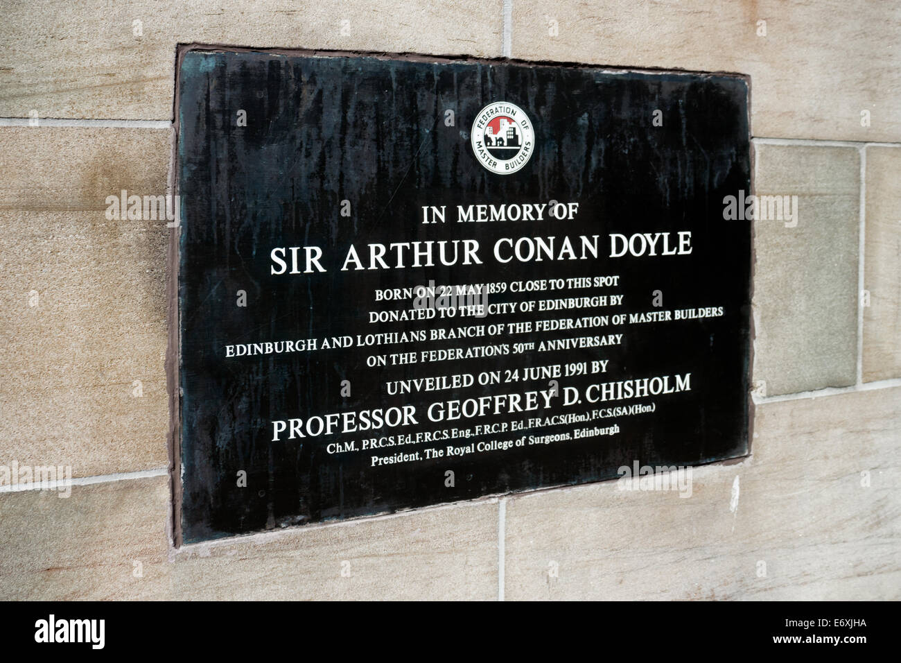 Plaque on the Conan Doyle / Sherlock Statue in Picardy Place, Leith ...