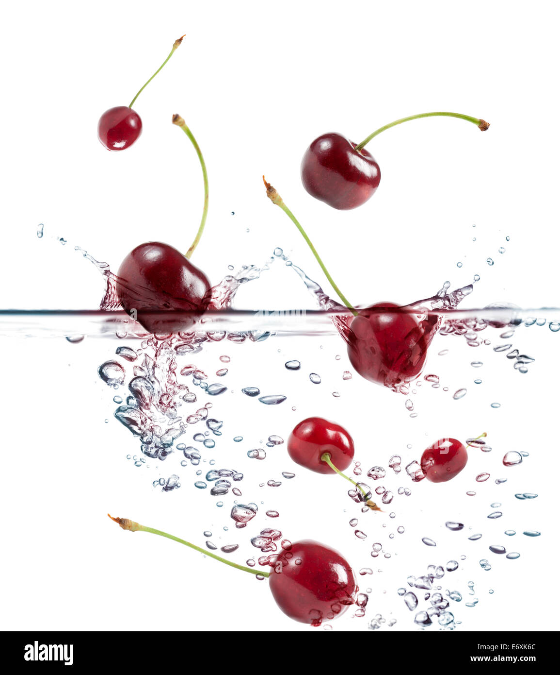 Cherry splashing white in water hi-res stock photography and images - Alamy
