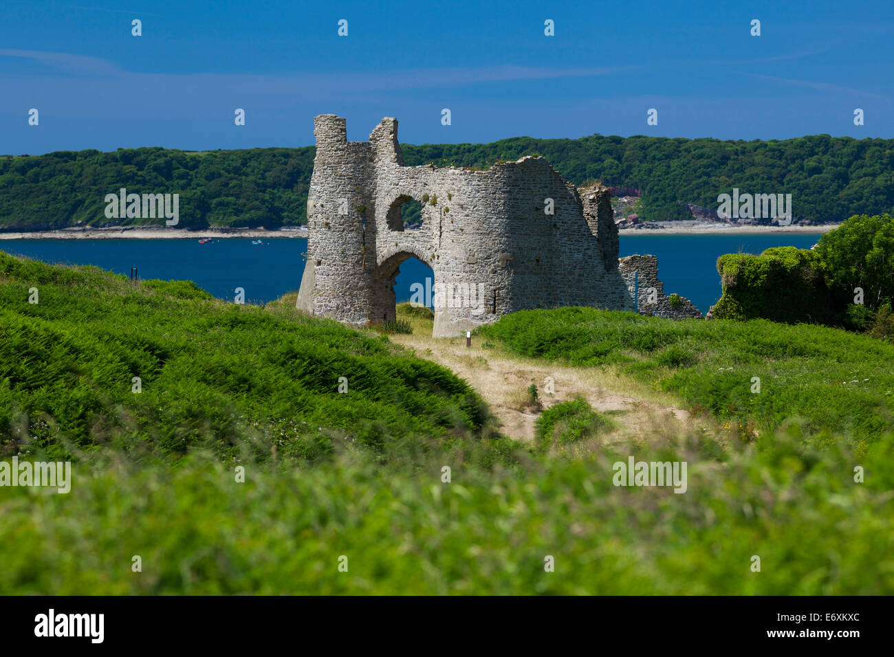 Pennard Castle, Three Cliffs Bay, Gower, Wales, UK Stock Photo - Alamy
