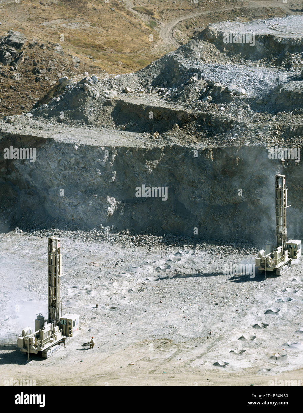 Open cast mining, blasting Stock Photo - Alamy