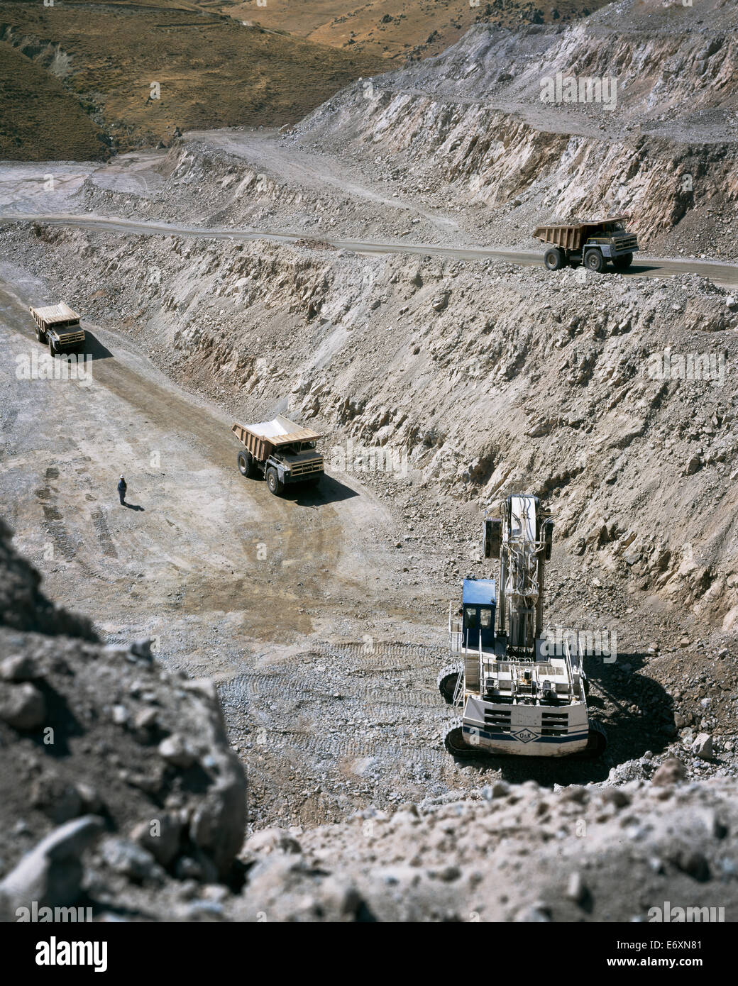Open cast mining, blasting Stock Photo - Alamy