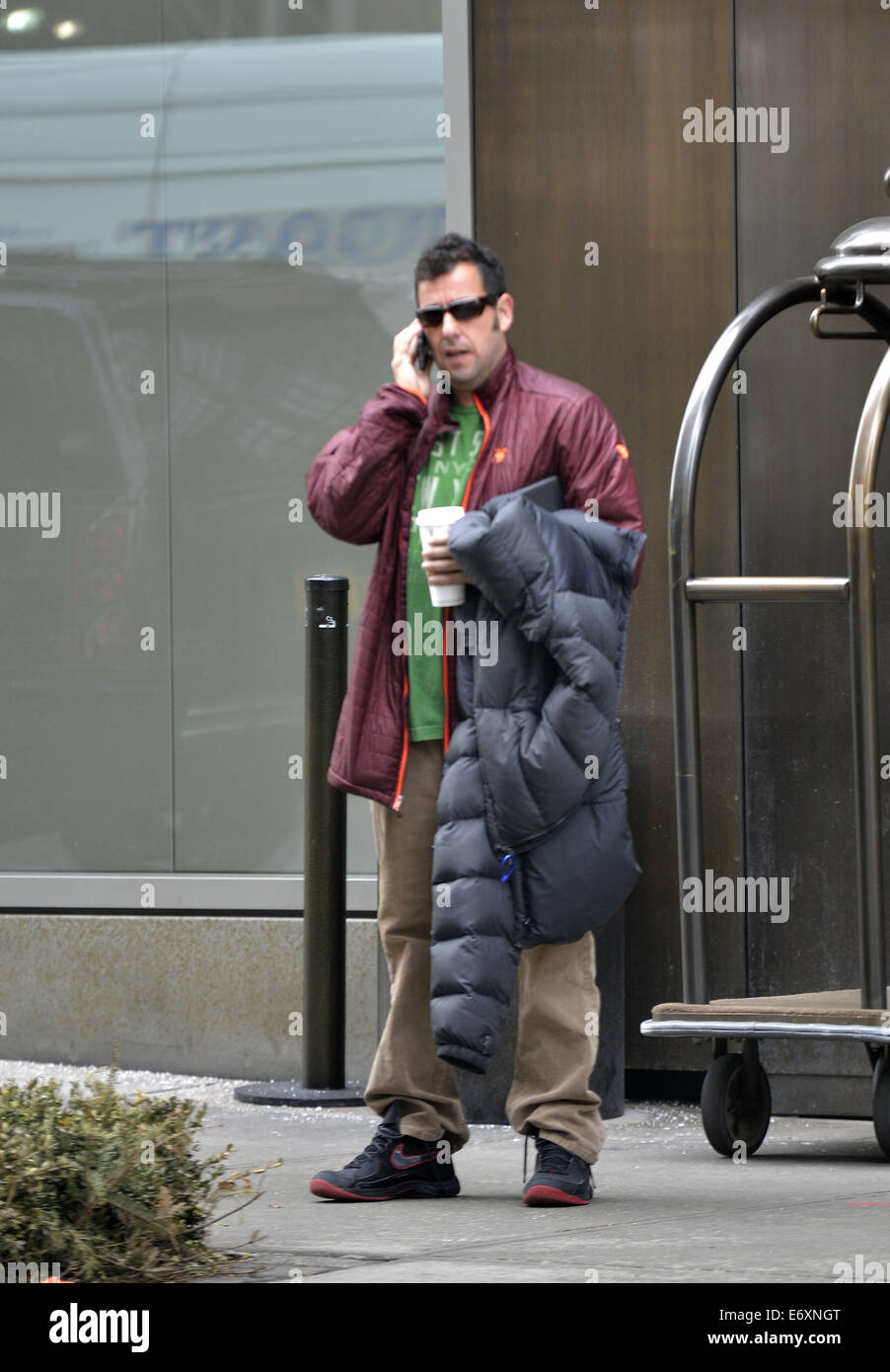 Adam Sandler leaving his hotel Featuring: Adam Sandler Where: Manhattan ...