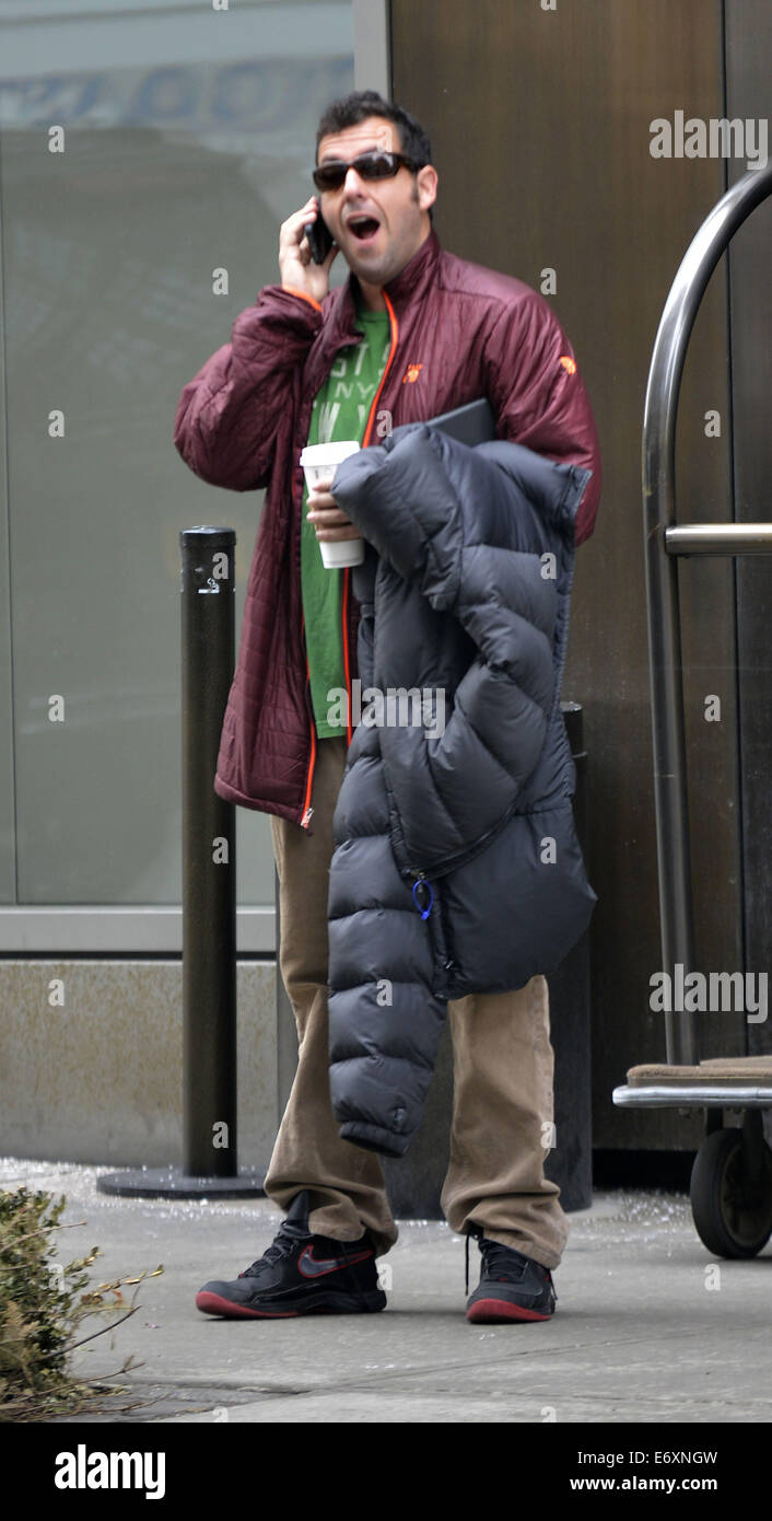 Adam Sandler leaving his hotel Featuring: Adam Sandler Where: Manhattan ...