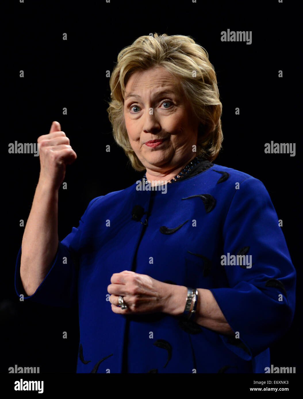 Hillary Clinton speaks during an event at the University of Miami ...
