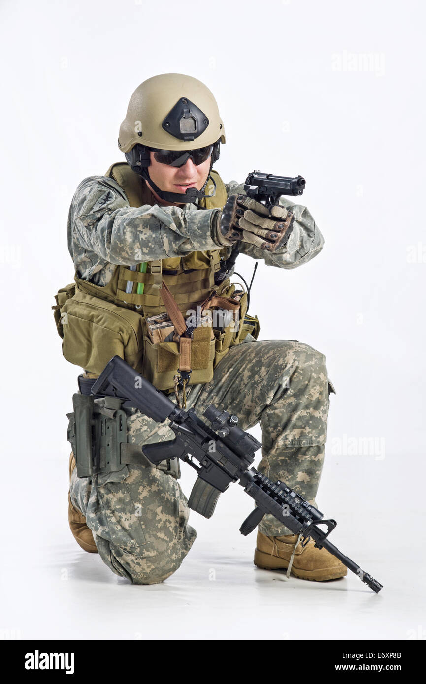 SWAT Team Officer on white isolated background Stock Photo - Alamy