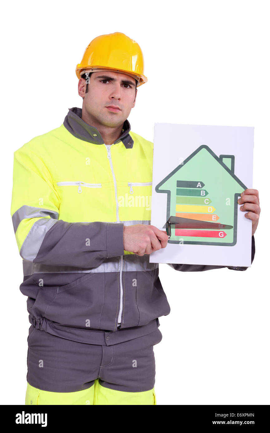 Concerned construction worker Stock Photo - Alamy