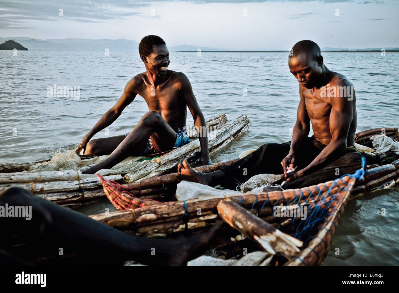 Fishermen in their boats on Lake Baringo, Kenya, Africa Stock Photo - Alamy