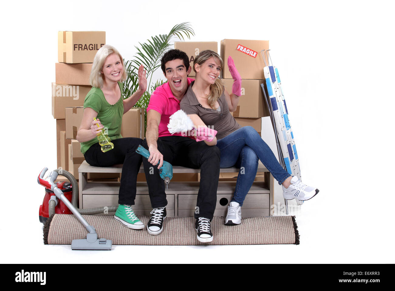 Young people moving home Stock Photo - Alamy