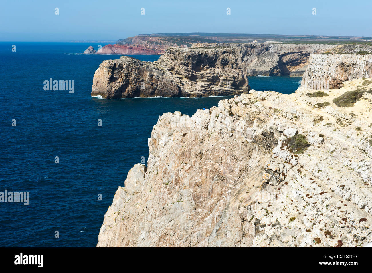 View from the lighthouse at Cabo Sao Vincente Algarve Portugal along ...