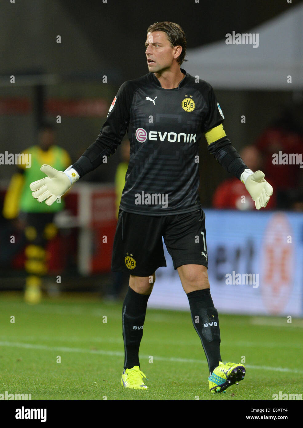 Augsburg, Germany. 29th Aug, 2014. Dortmund's goalkeeper Roman ...