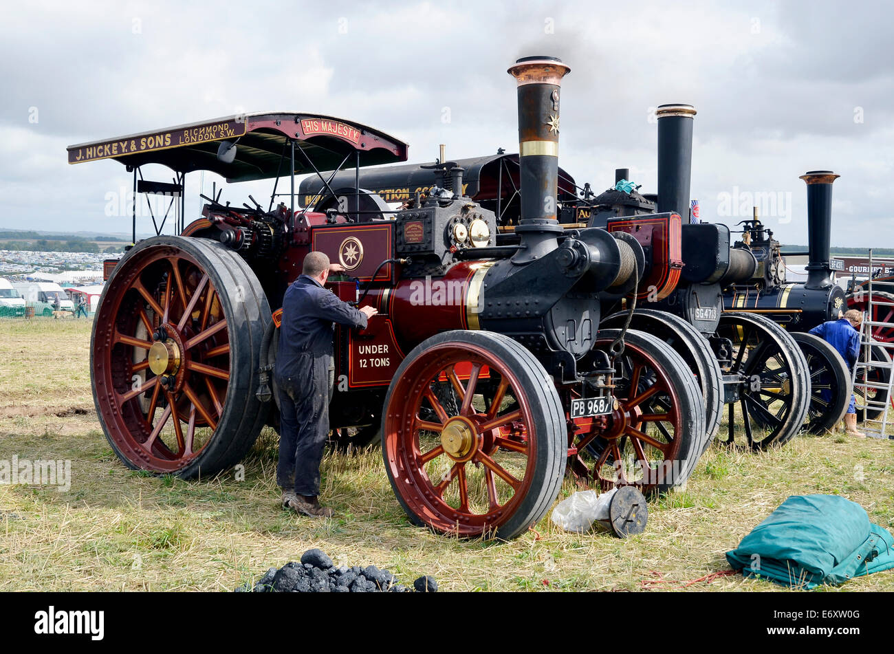 Heavy haulage steam traction engines being prepared for display at the ...