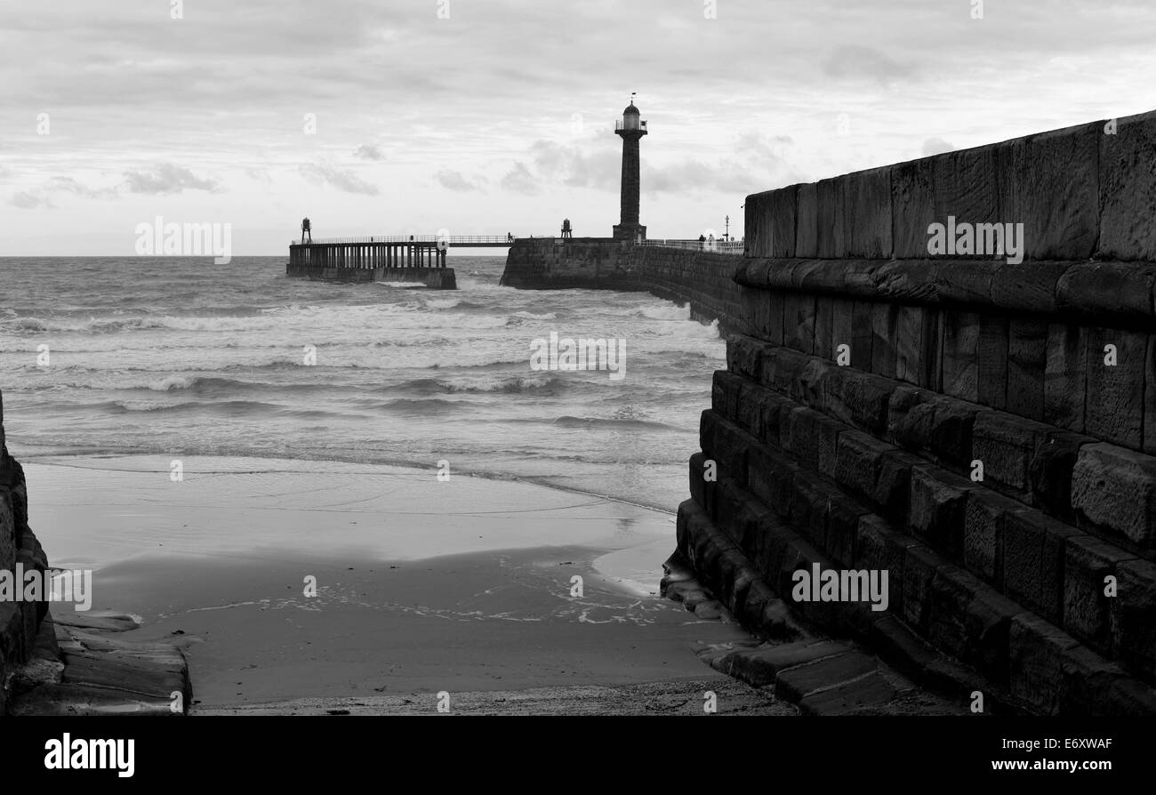 Whitby: Beach & Pier Stock Photo - Alamy
