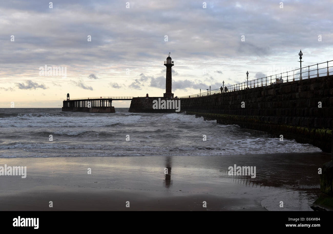 Whitby: Beach & Pier Stock Photo - Alamy