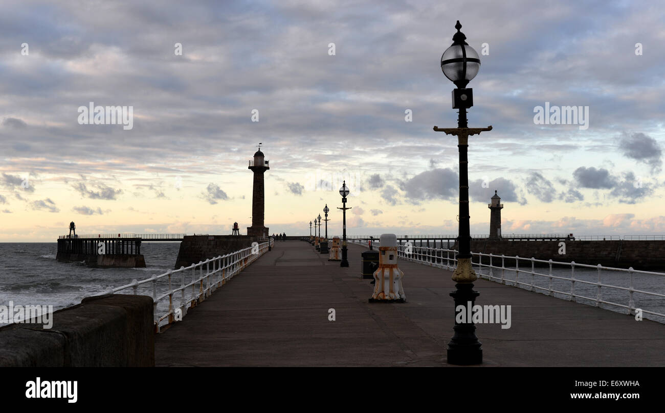 Whitby: Harbour Pier Stock Photo - Alamy