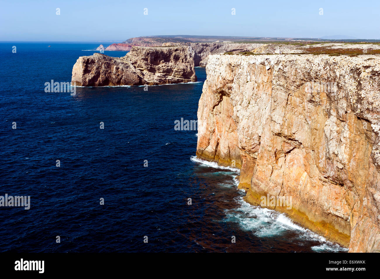 View from the lighthouse at Cabo Sao Vincente Algarve Portugal along ...