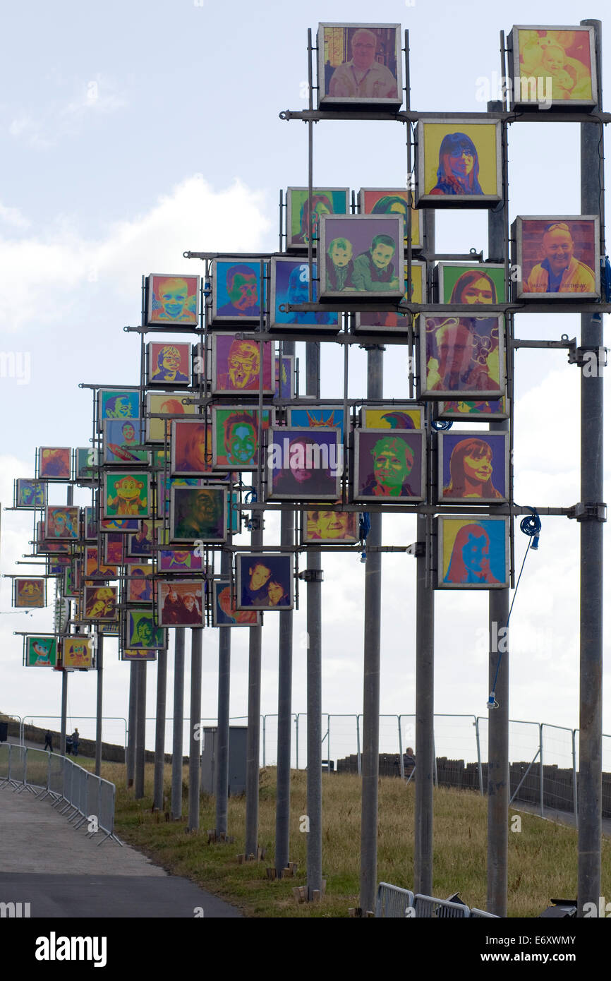 Famous Faces of Blackpool for the Blackpool Illuminations England Stock ...