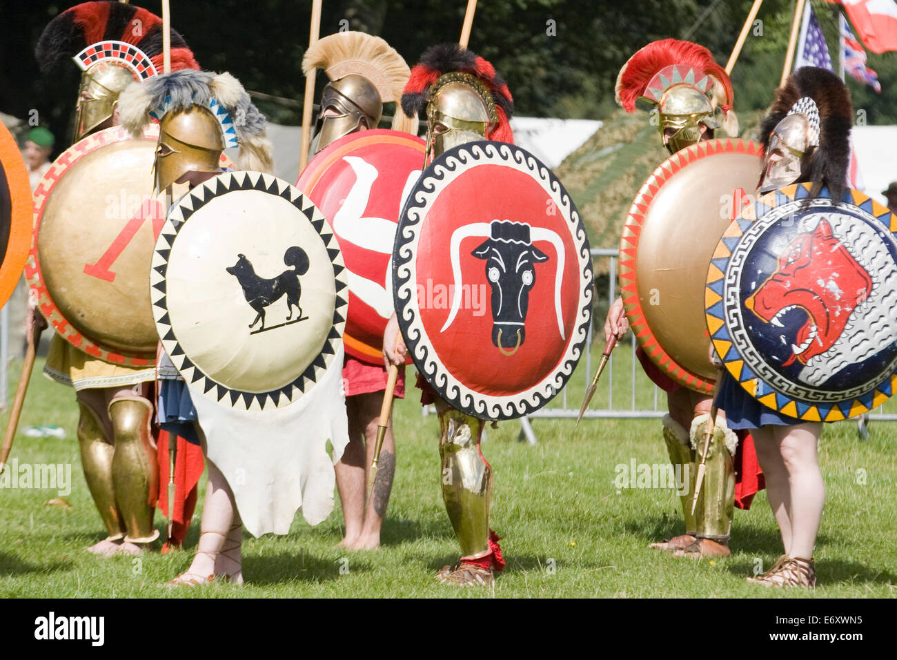 Ancient Greek Soldiers preparing for Battle Stock Photo - Alamy