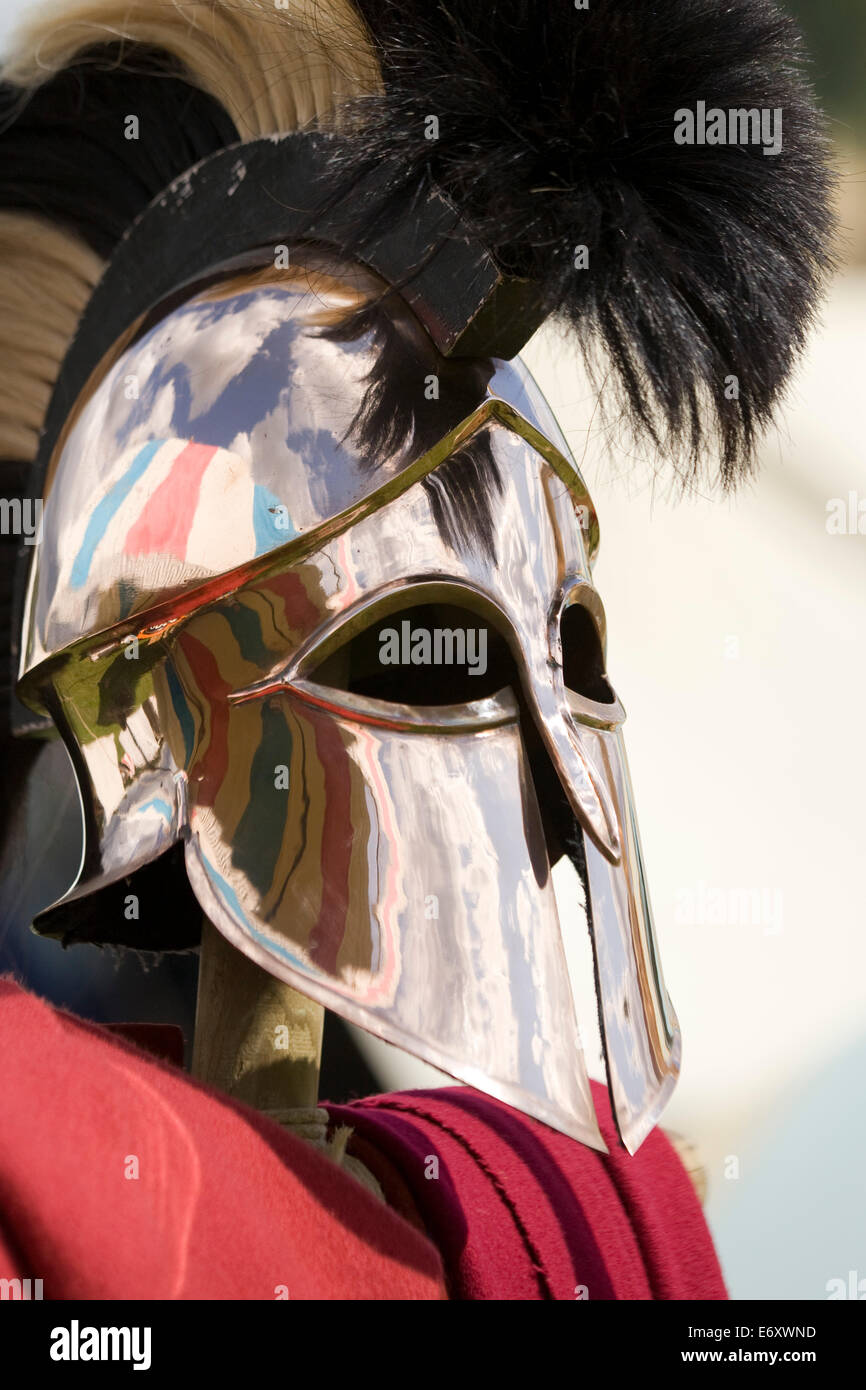 Ancient Greek Soliders helmet at Military Odyssey Show, Detling, Kent ...