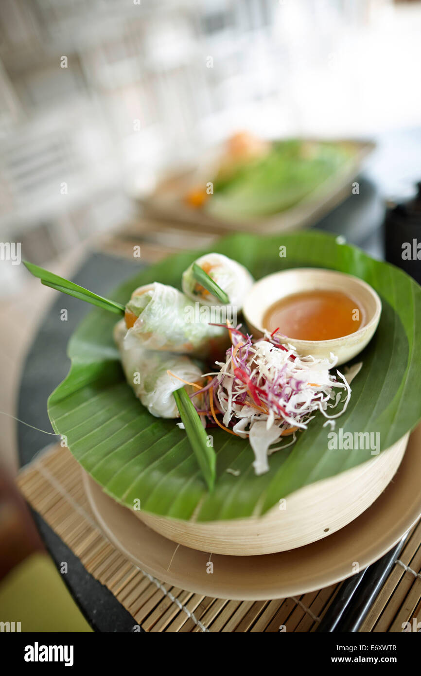 Fresh springrolls in rice paper, Dat Doc Beach, Con Dao Island, Con Dao ...