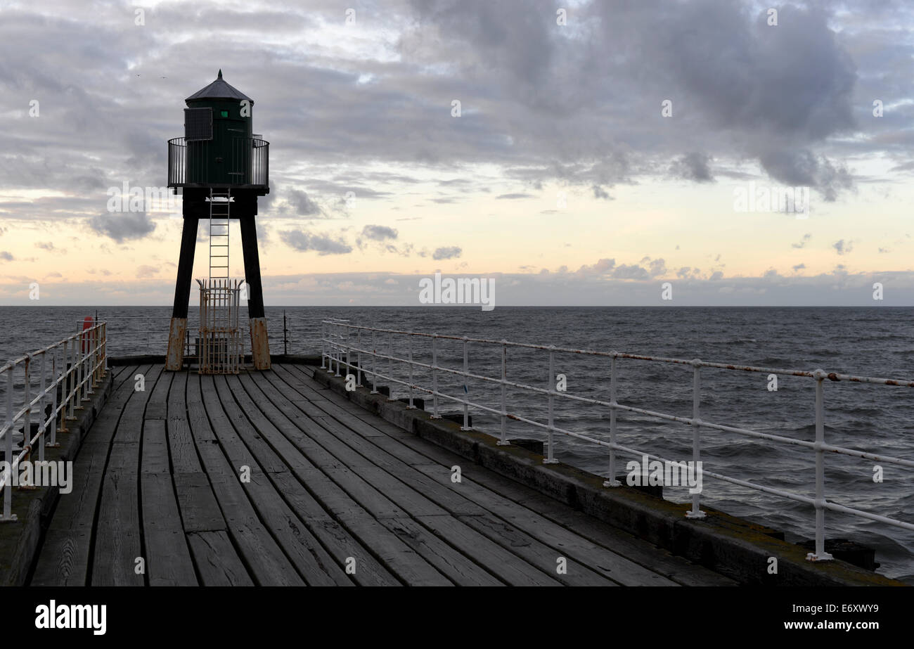Whitby: Pier & Lighthouse Stock Photo - Alamy