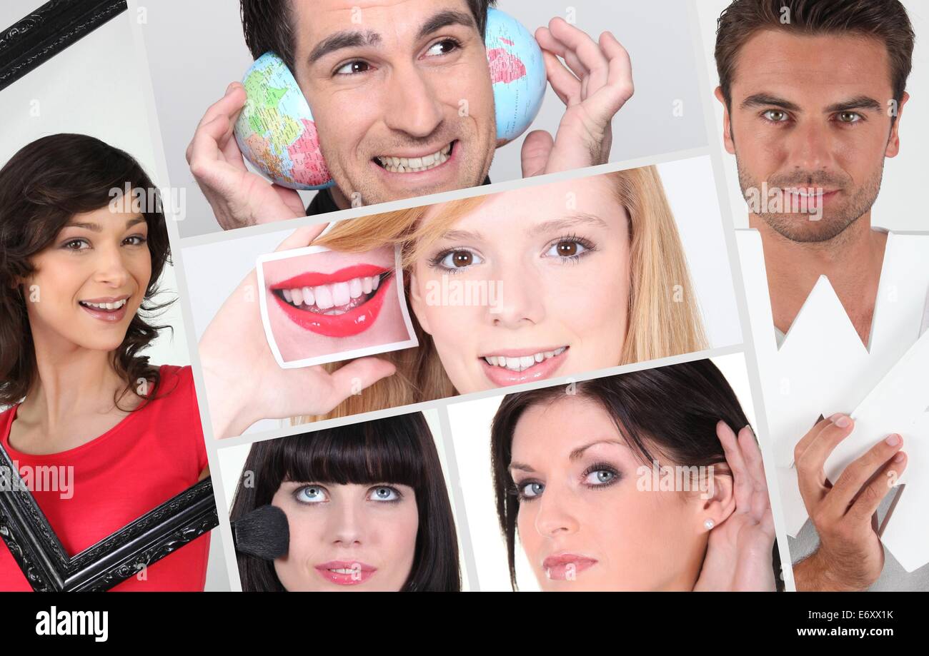 Globe people faces hi-res stock photography and images - Alamy