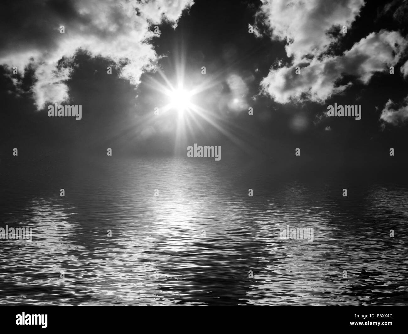 Sea reflections Black and White Stock Photos & Images - Alamy