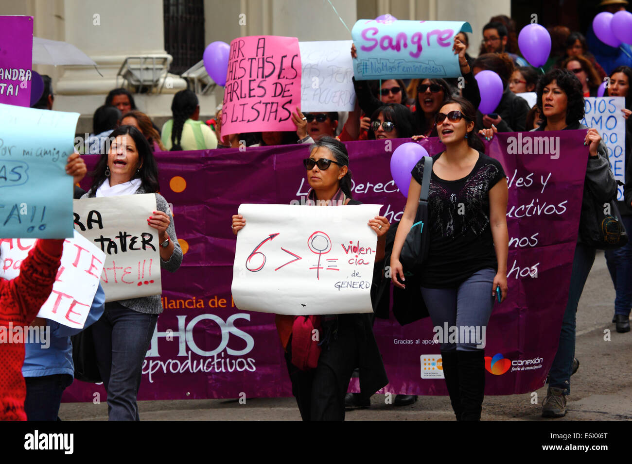 La Paz, Bolivia, 1st September 2014. Womens Rights Activists and ...