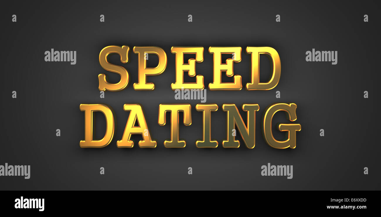Speed Dating. Gold Text on Dark Background Stock Photo - Alamy