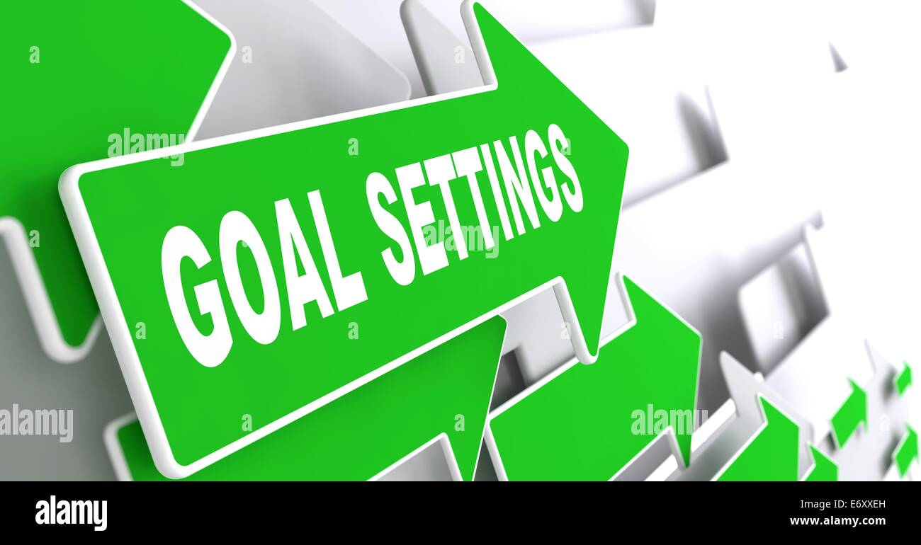 Goal Settings on Green Direction Arrow Sign Stock Photo - Alamy