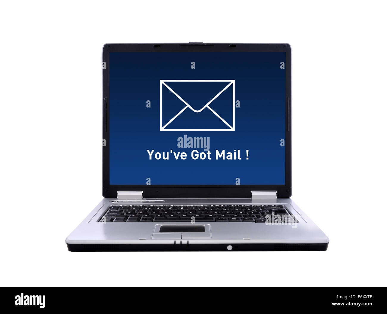 laptop with mail symbol on screen on white background Stock Photo - Alamy