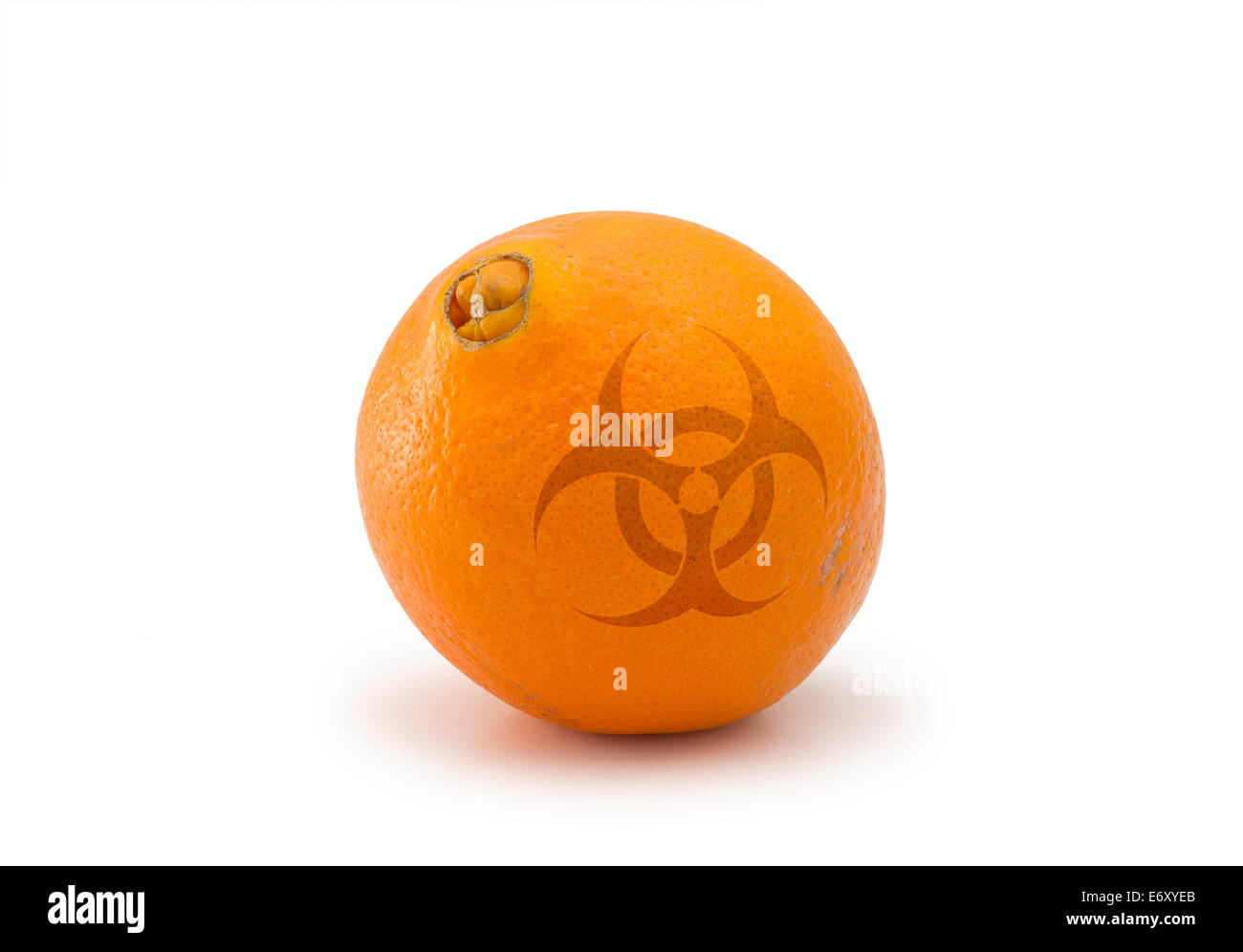 Hazardous juicy orange isolated on white background Stock Photo - Alamy