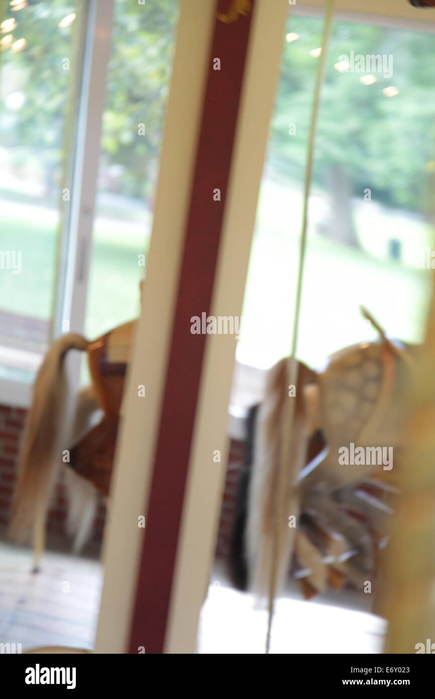 Inside of the carousel in Congress Park, Saratoga, New York, USA Stock ...