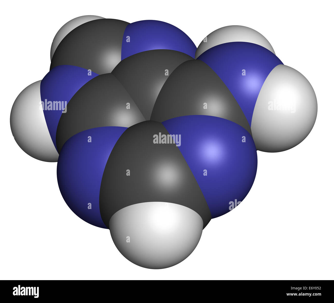 Adenine (A, Adenine) purine nucleobase molecule. Base present in DNA ...