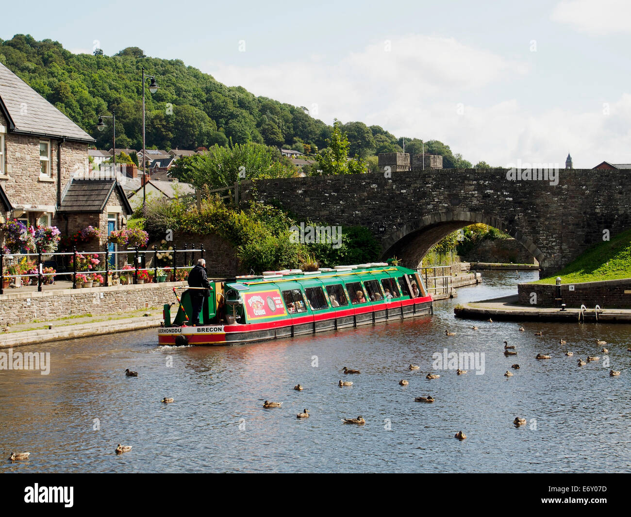 Brecon basin on the Monmouthshire & Brecon Canal (Mon & Brec) with the ...