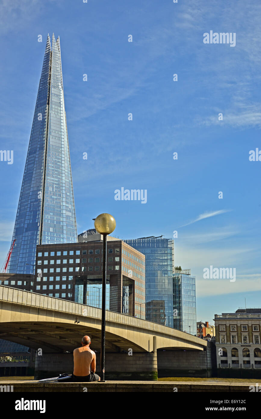 View of The Shard from the North side of The River Thames Stock Photo ...