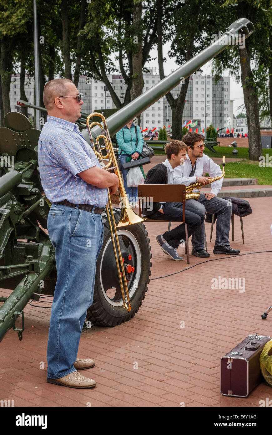 Musicians of a wind band Stock Photo - Alamy