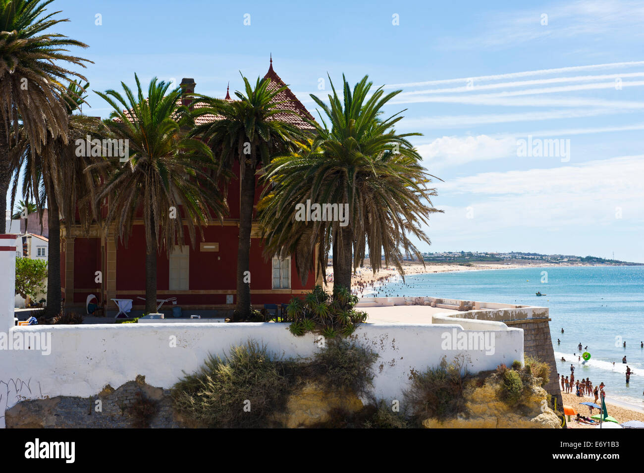 Seafront and beach at Armação De Pera Algarve Portugal Stock Photo - Alamy
