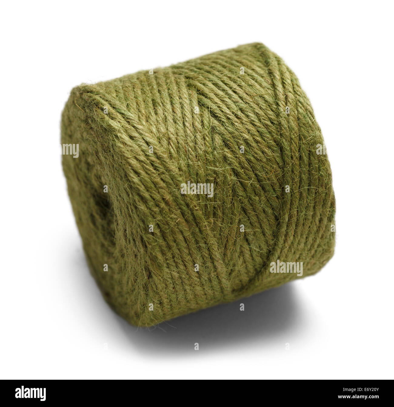 Green Rope Wound in a Spool Isolated on White Background Stock Photo ...