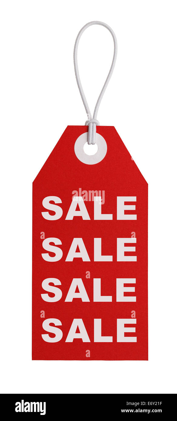 Large Tag with the words Sale, Isolated on White Background Stock Photo ...
