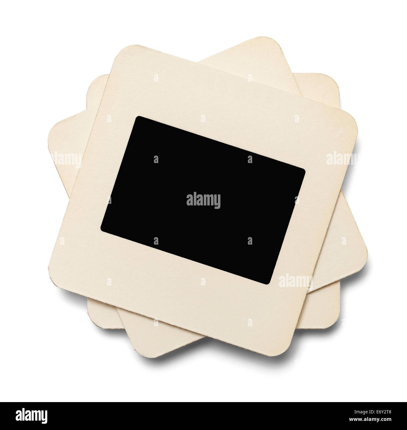 Three Paper Slides Stacked with Copy Space Isolated on White Background ...