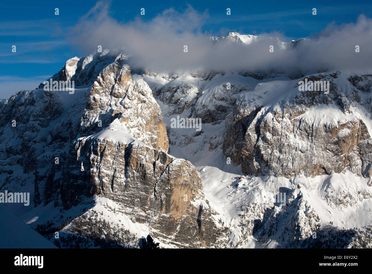 Cliff faces Gruppo del Sella Sella Gruppe Val Gardena Selva Dolomites ...