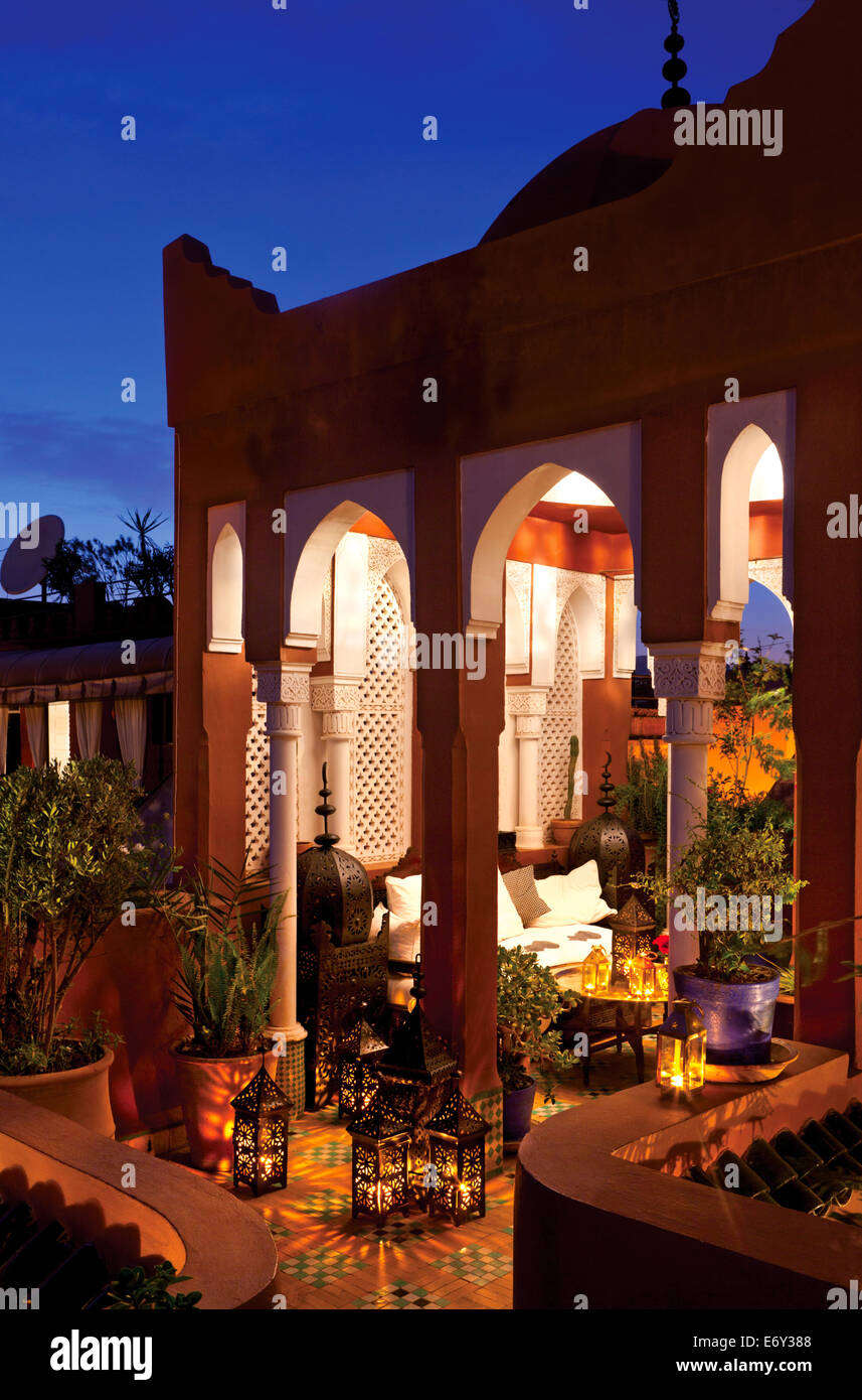 Rooftop pavilion, Riad Kaiss, Marrakech, Morocco Stock Photo - Alamy