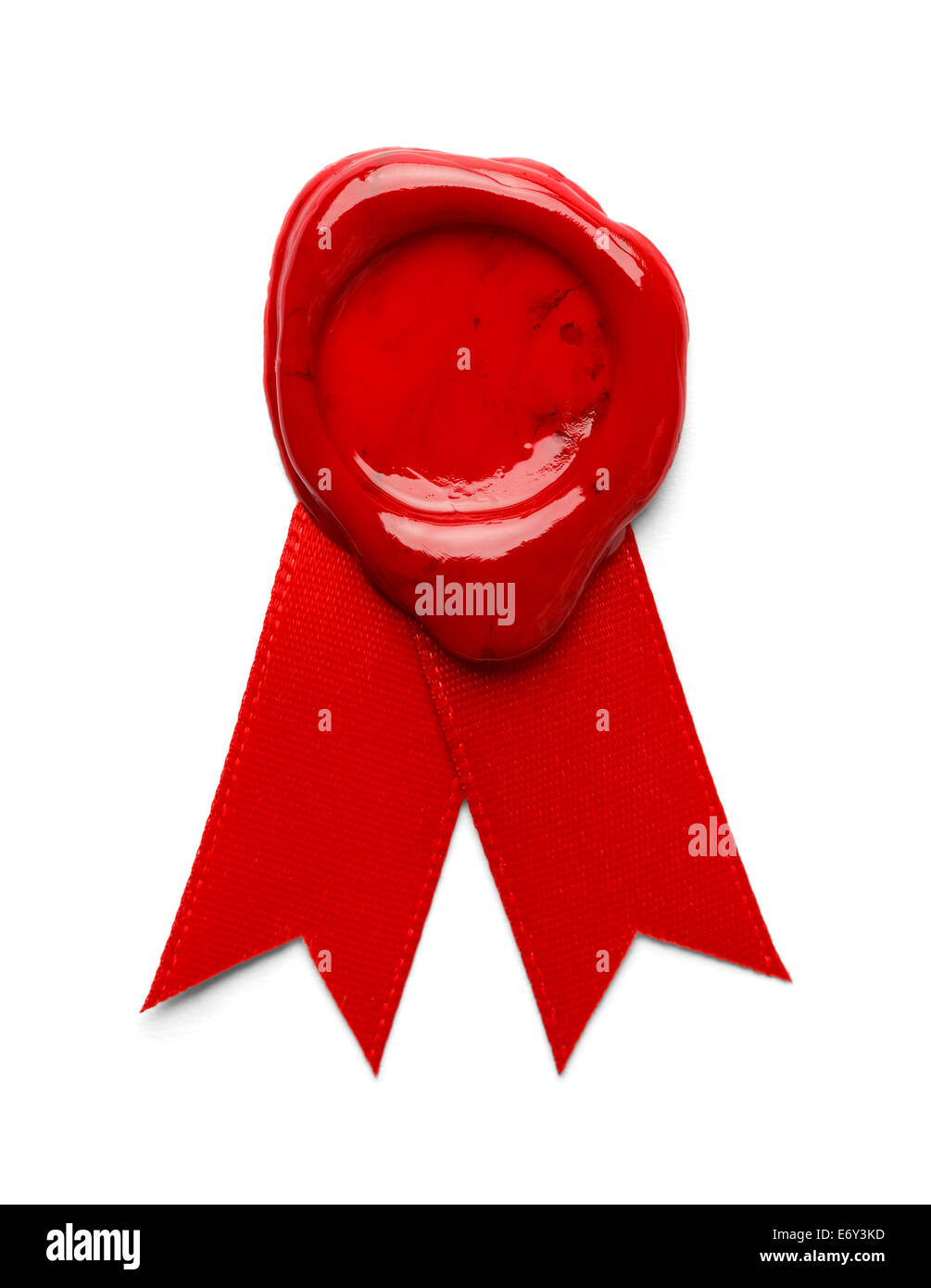 Red Wax Seal with Red Ribbon Isolated on White Background Stock Photo ...